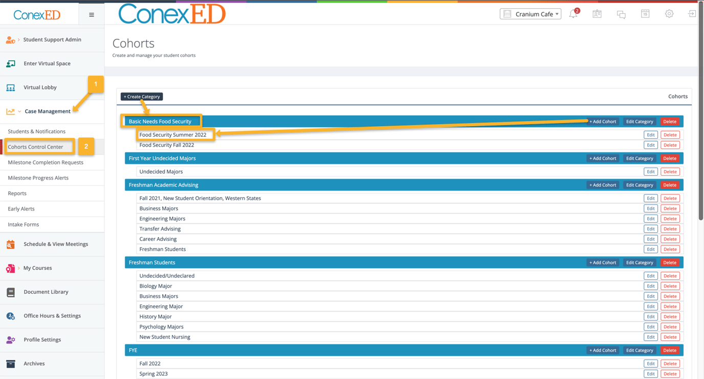 Create Cohort Categories