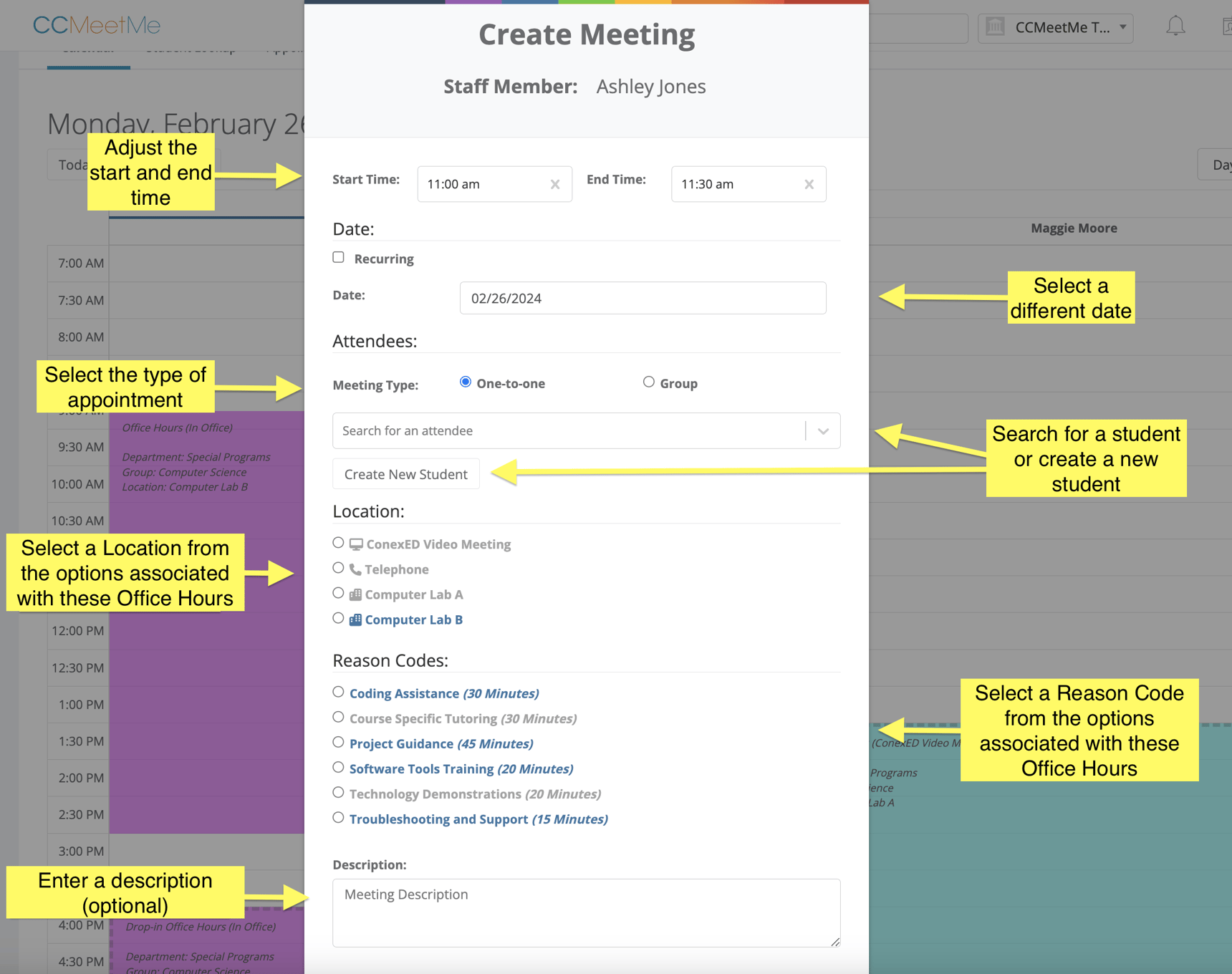 How to Create an Appointment From the Group Calendar