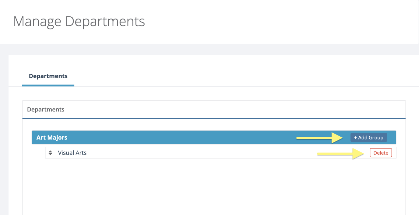 Navigate the Dept & Group Manager Feature