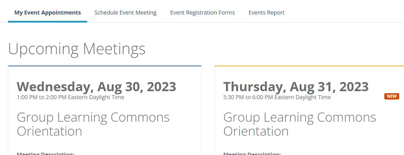 Schedule and View Events