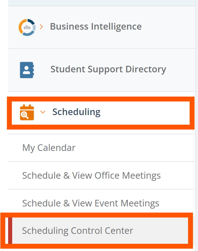 Navigating the Scheduling Control Center