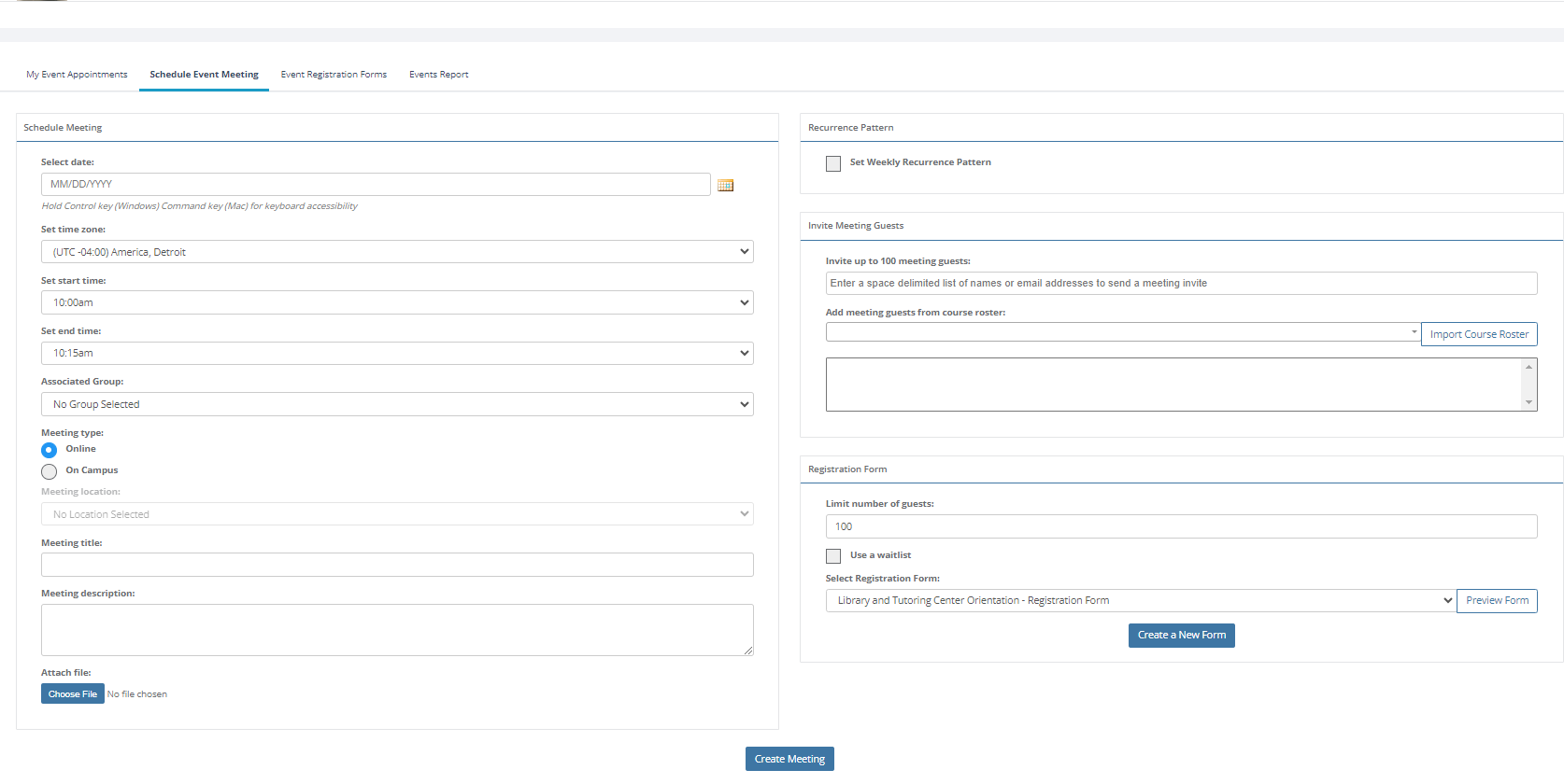 Schedule and View Events