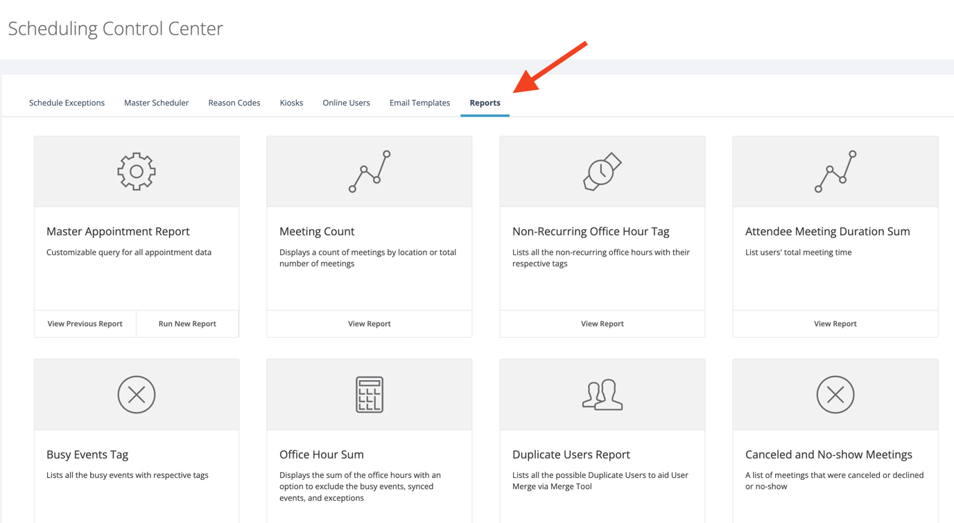 Navigating the Scheduling Control Center