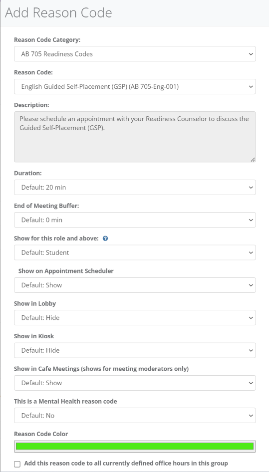 How to Add and Modify Reason Codes for a Group