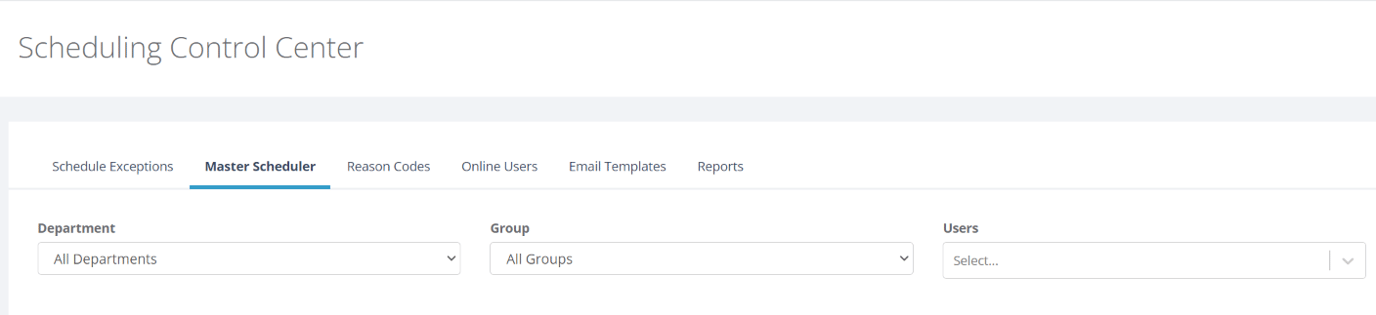 Navigating the Scheduling Control Center